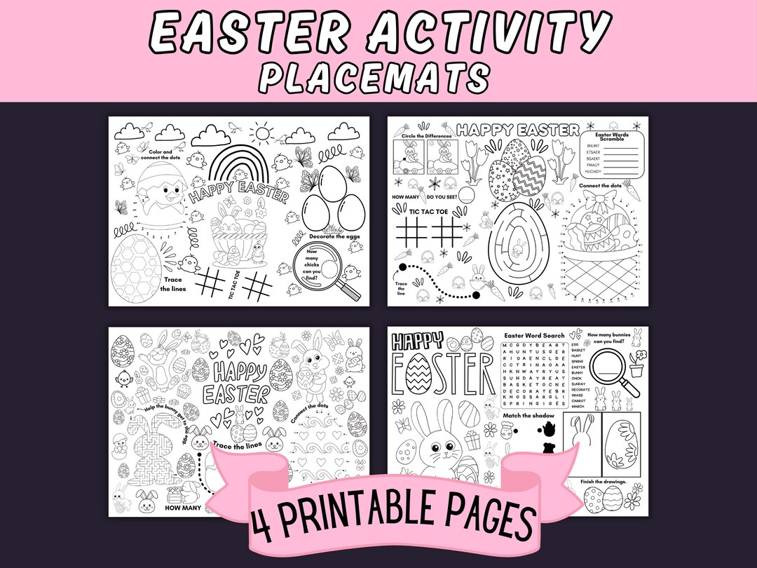 Easter Activities Placemats Printable | Fun and Educational Kids' Table ...