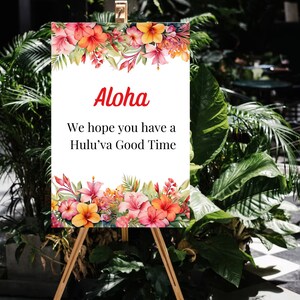 Tropical Welcome Sign Tropical Birthday Editable Text Beach Party Sign ...