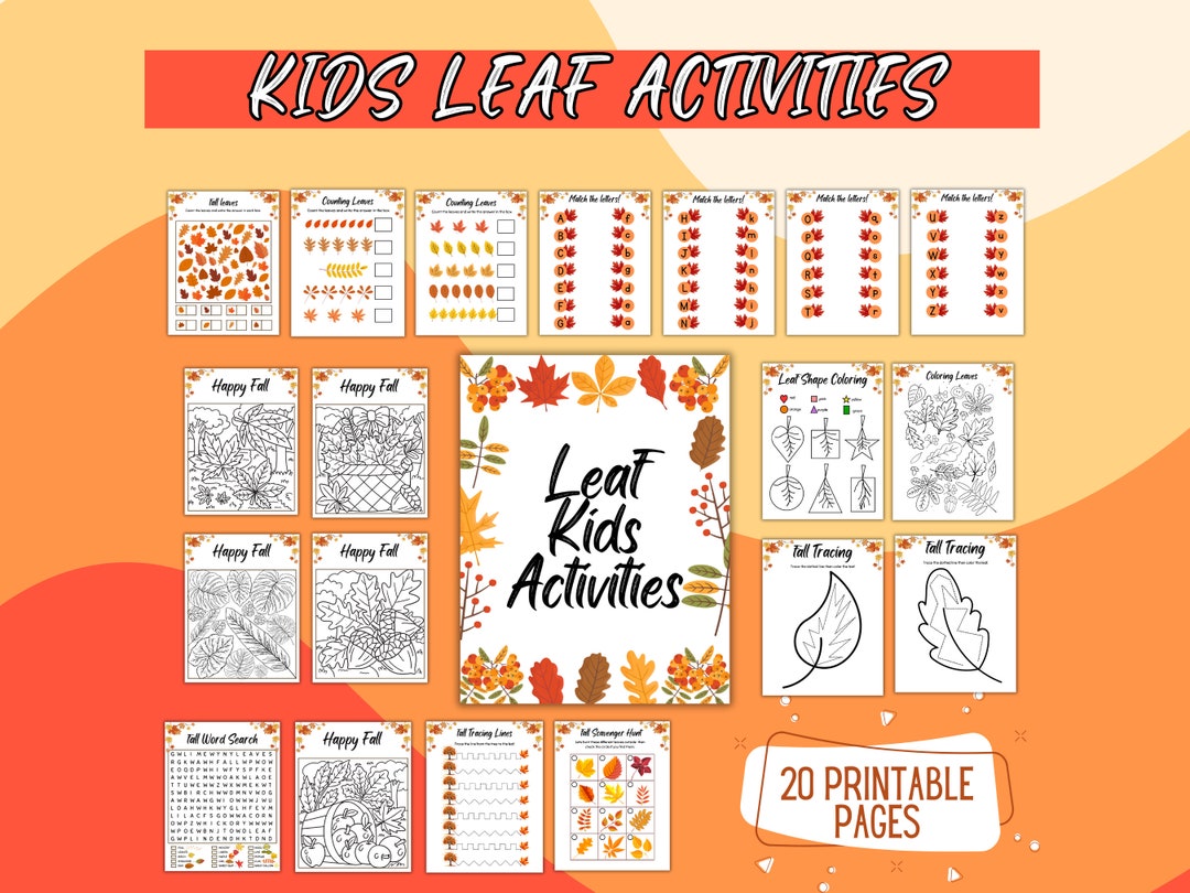 Leaf Kids Activities Pack Fall Fun for Tiny Hands 20pgs - Etsy