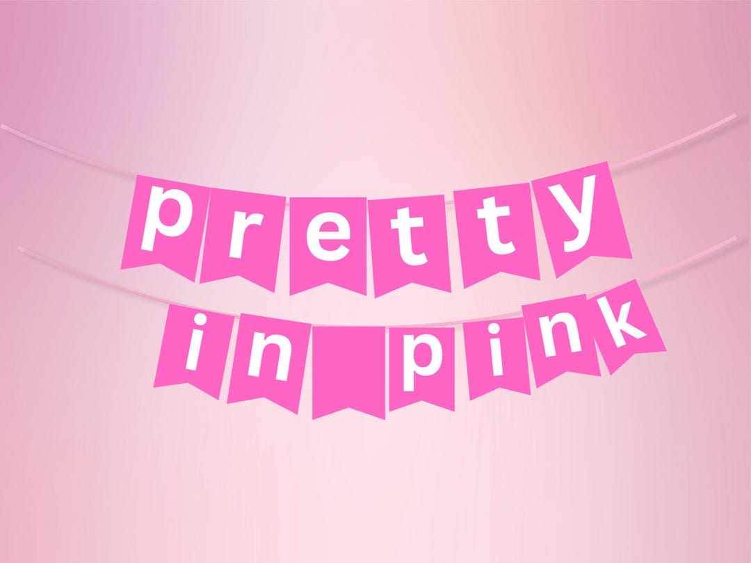 Pretty in Pink Party Banner Printable, Minimalist Design, Customizable ...