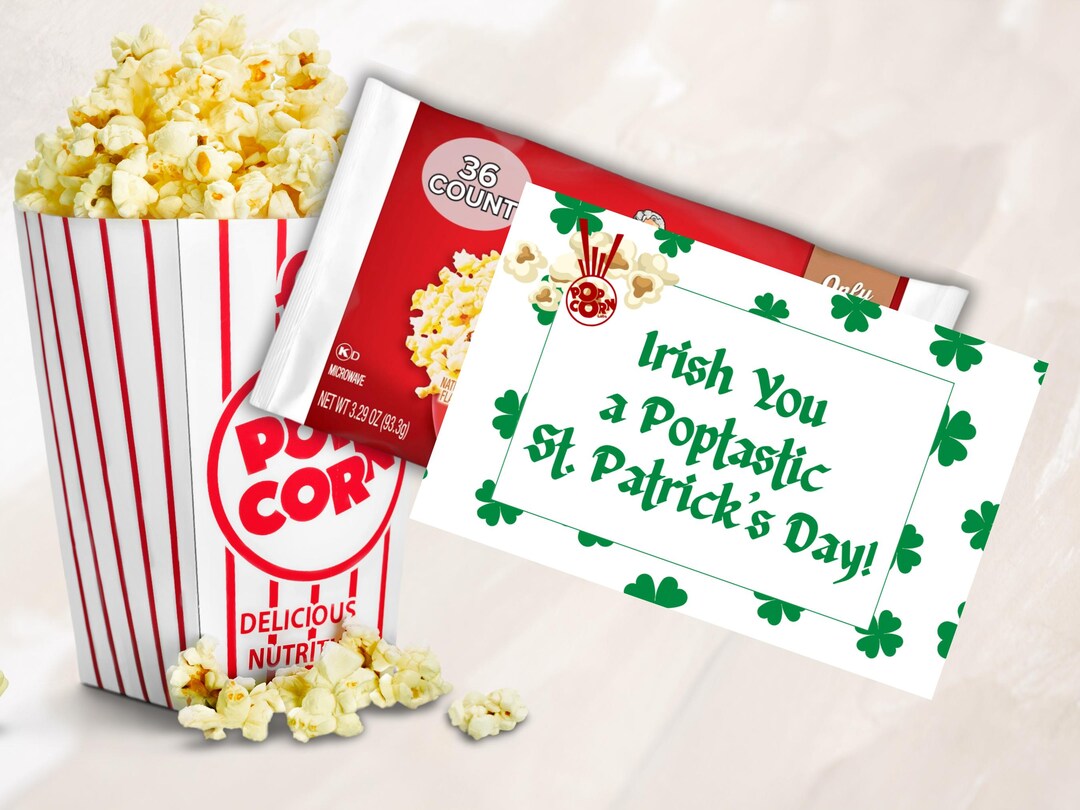 St. Patrick's Day Popcorn Wrapper: Irish Poptastic Gift (digital ...