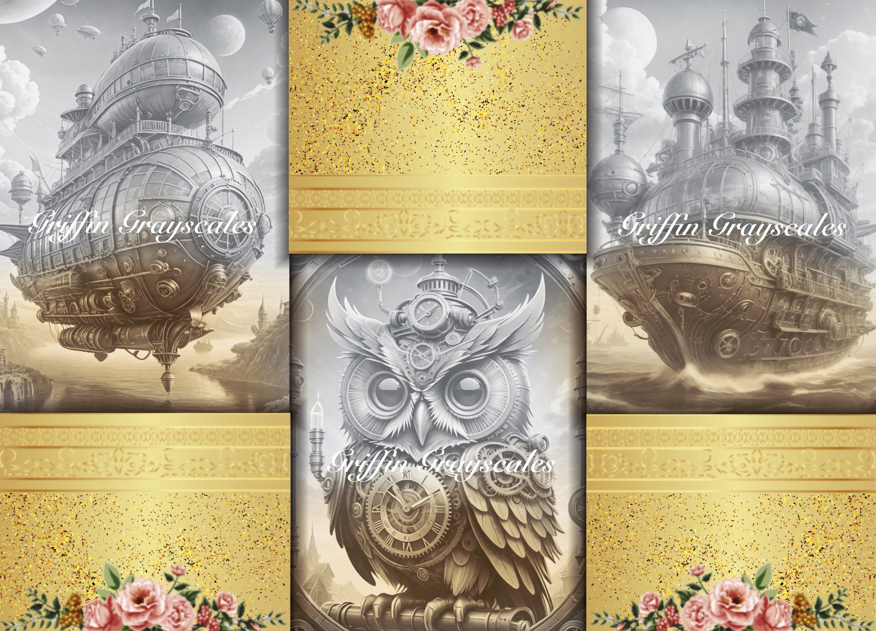 Coloring Pages for Adults Grayscale Coloring Book Grayscale - Etsy