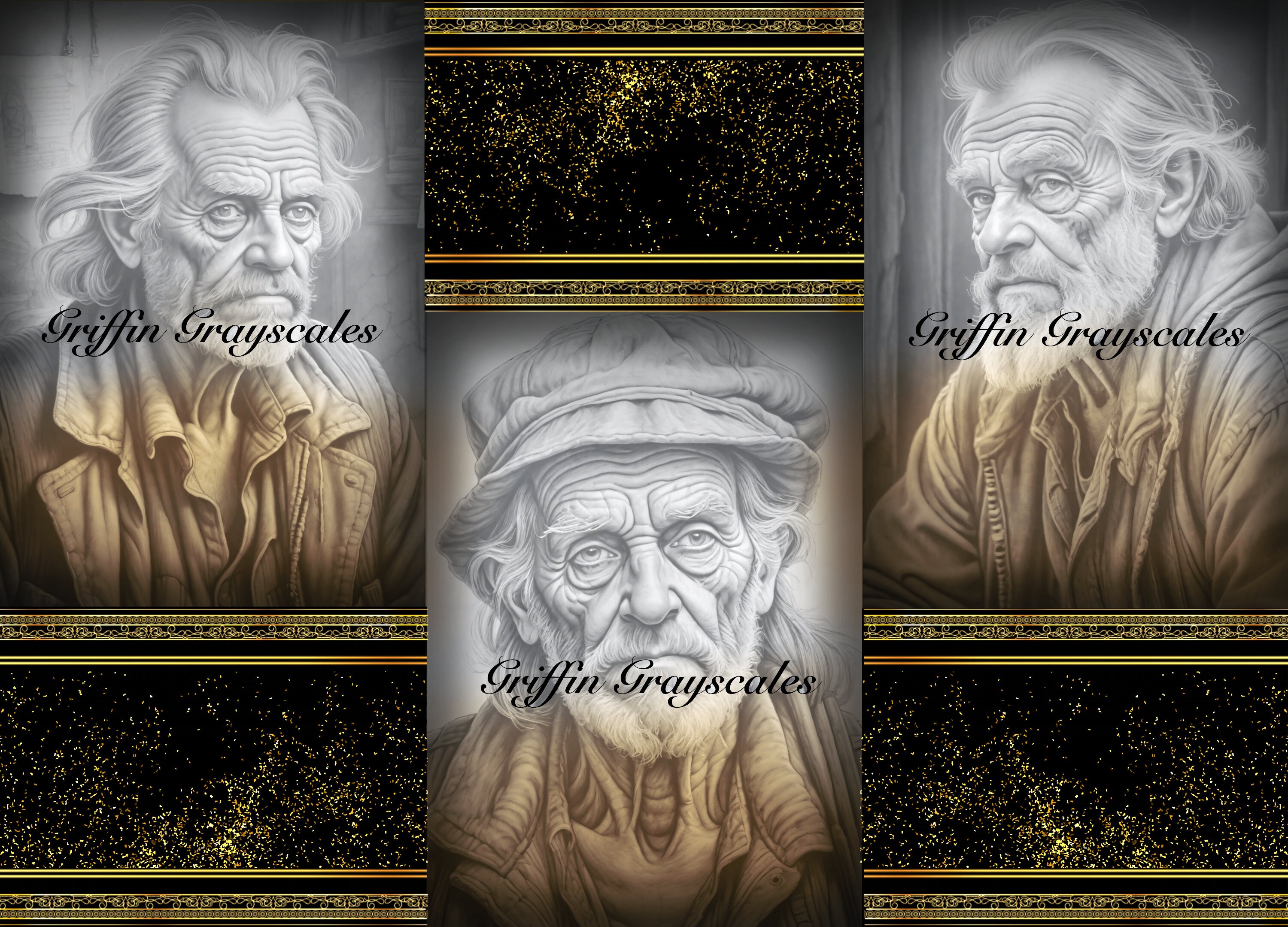 Coloring Pages for Adults, Grayscale Coloring Book, Grayscale Pages ...