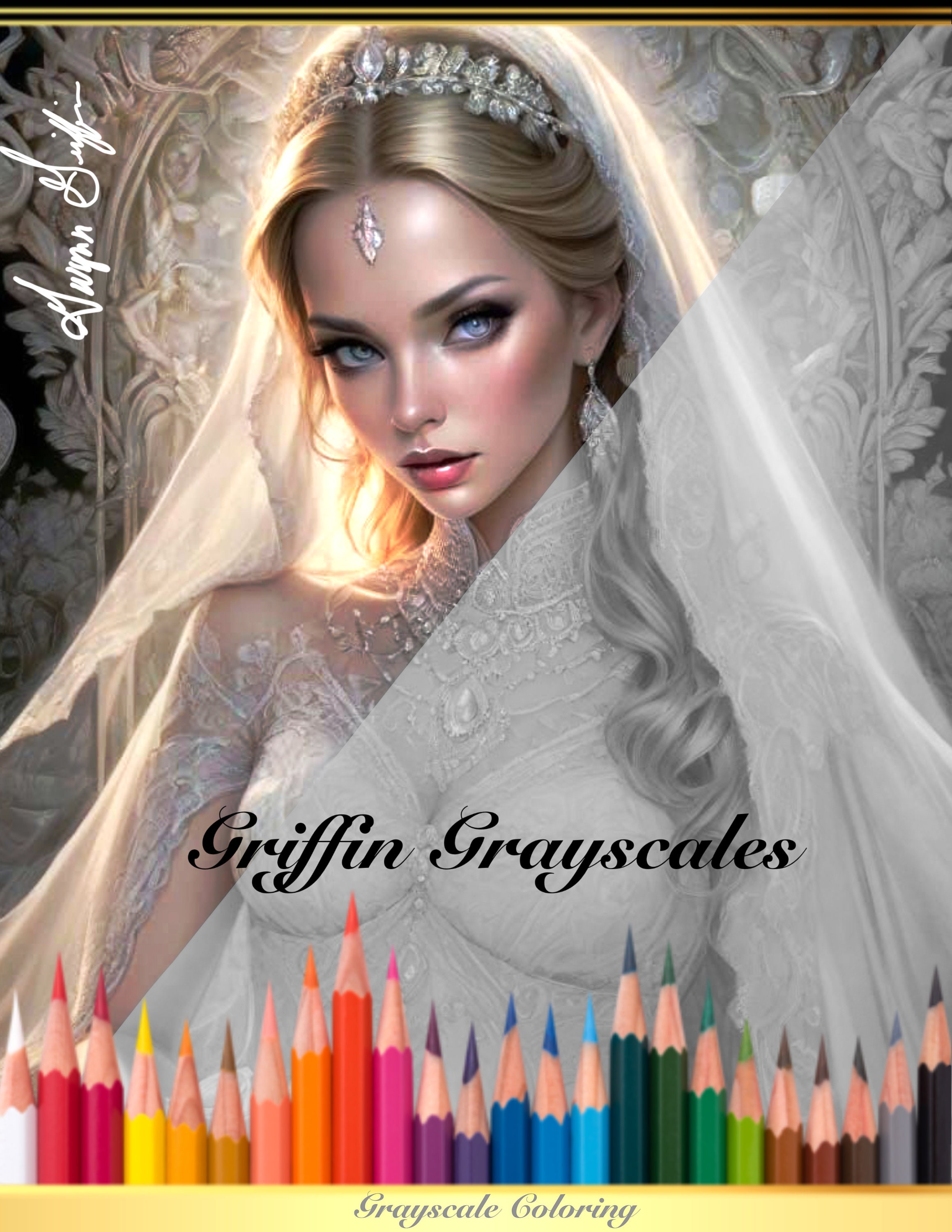 Coloring Pages for Adults, Grayscale Coloring Book, Grayscale Pages ...