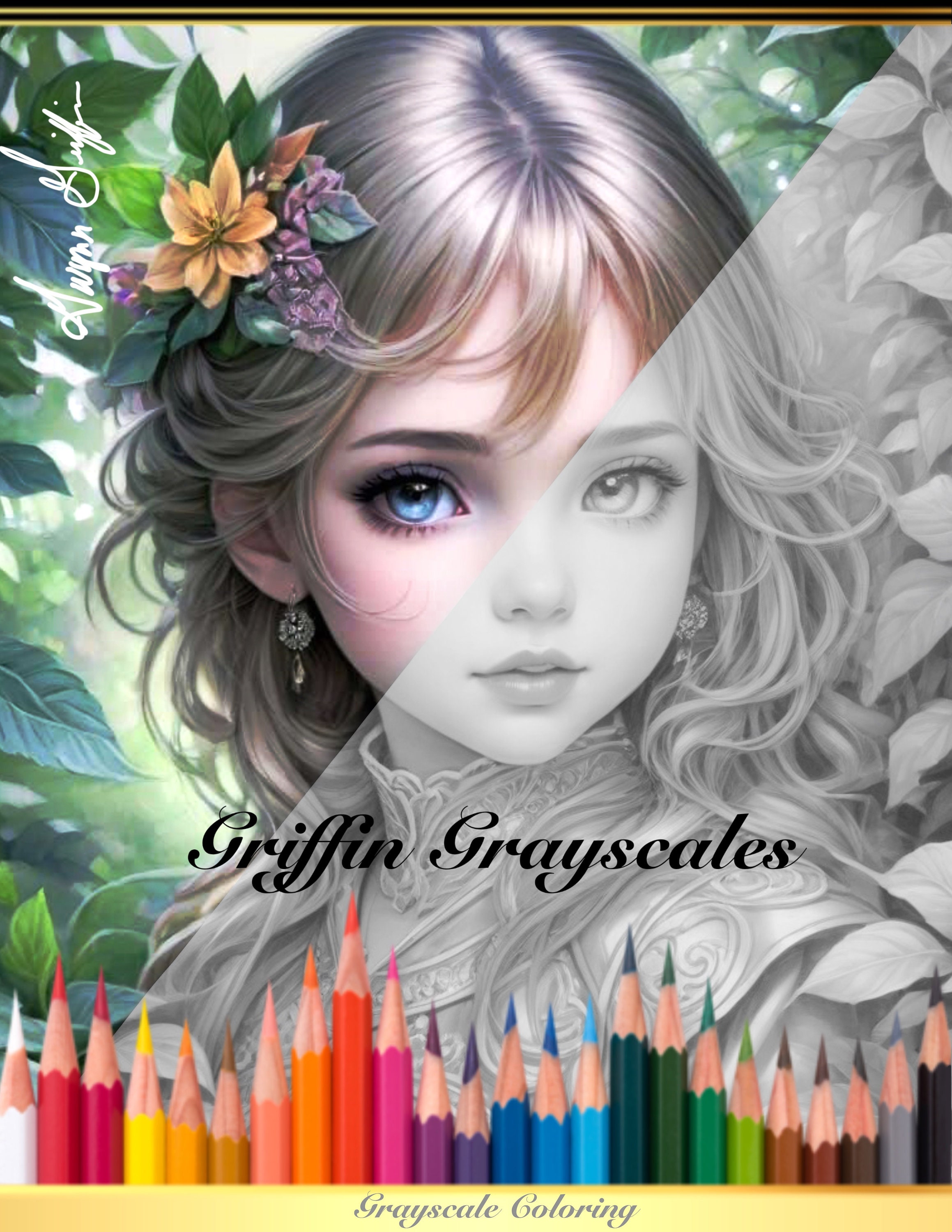 Coloring Pages for Adults, Grayscale Coloring Book, Grayscale Pages ...