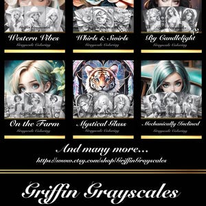 Coloring Pages for Adults, Grayscale Coloring Book, Grayscale Pages ...