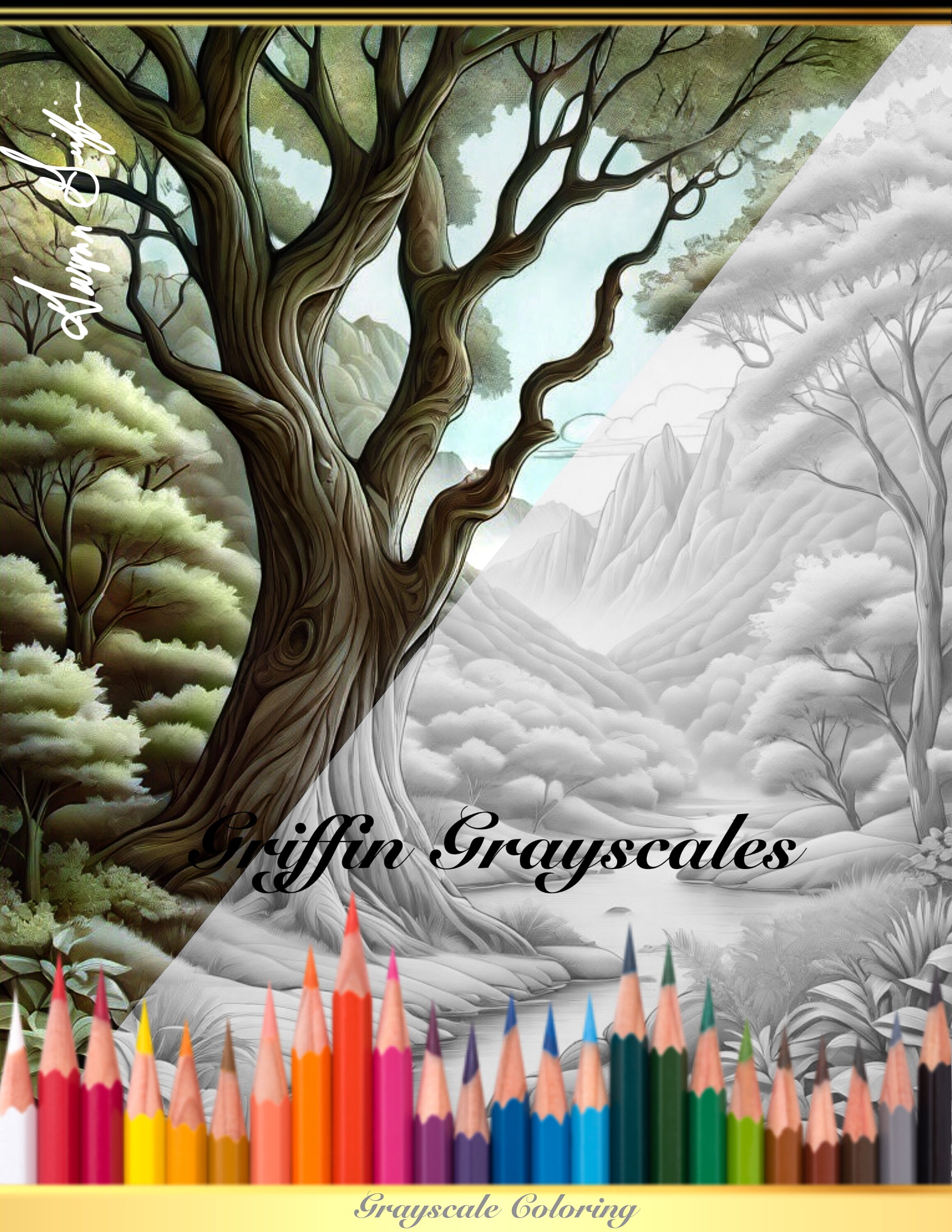 Coloring Pages for Adults, Grayscale Coloring Book, Grayscale Pages ...