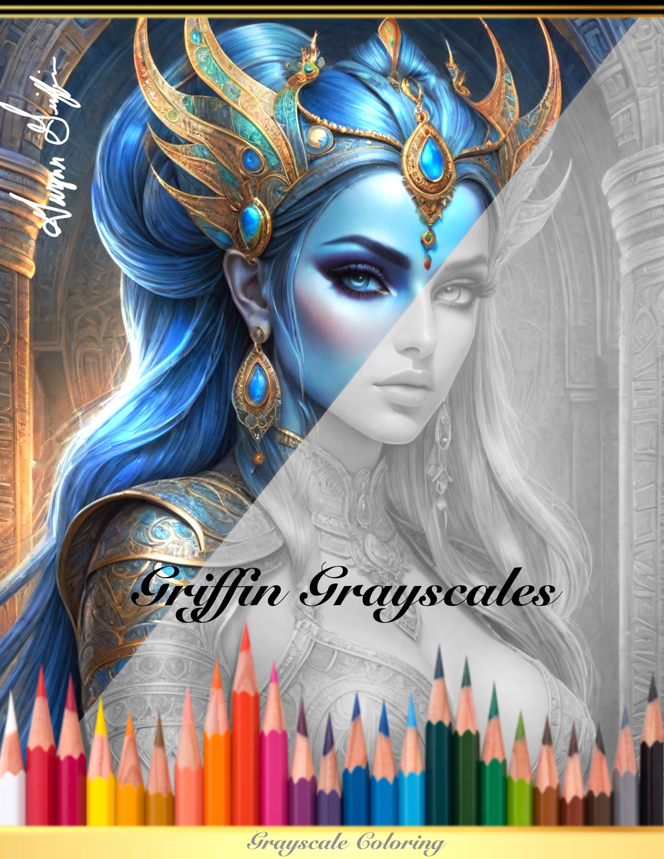 Coloring Pages for Adults, Grayscale Coloring Book, Grayscale Pages ...