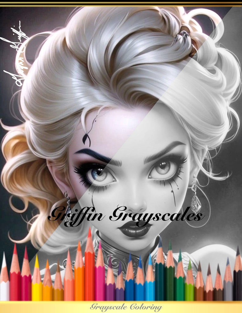 Coloring Pages for Adults, Grayscale Coloring Book, Grayscale Pages ...