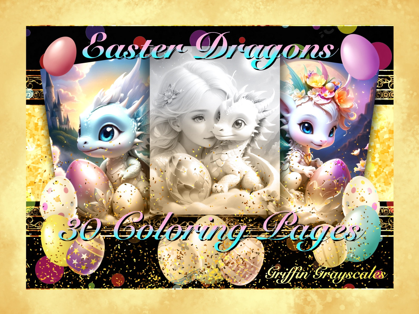 Coloring Pages for Adults, Grayscale Coloring Book, Grayscale Pages ...