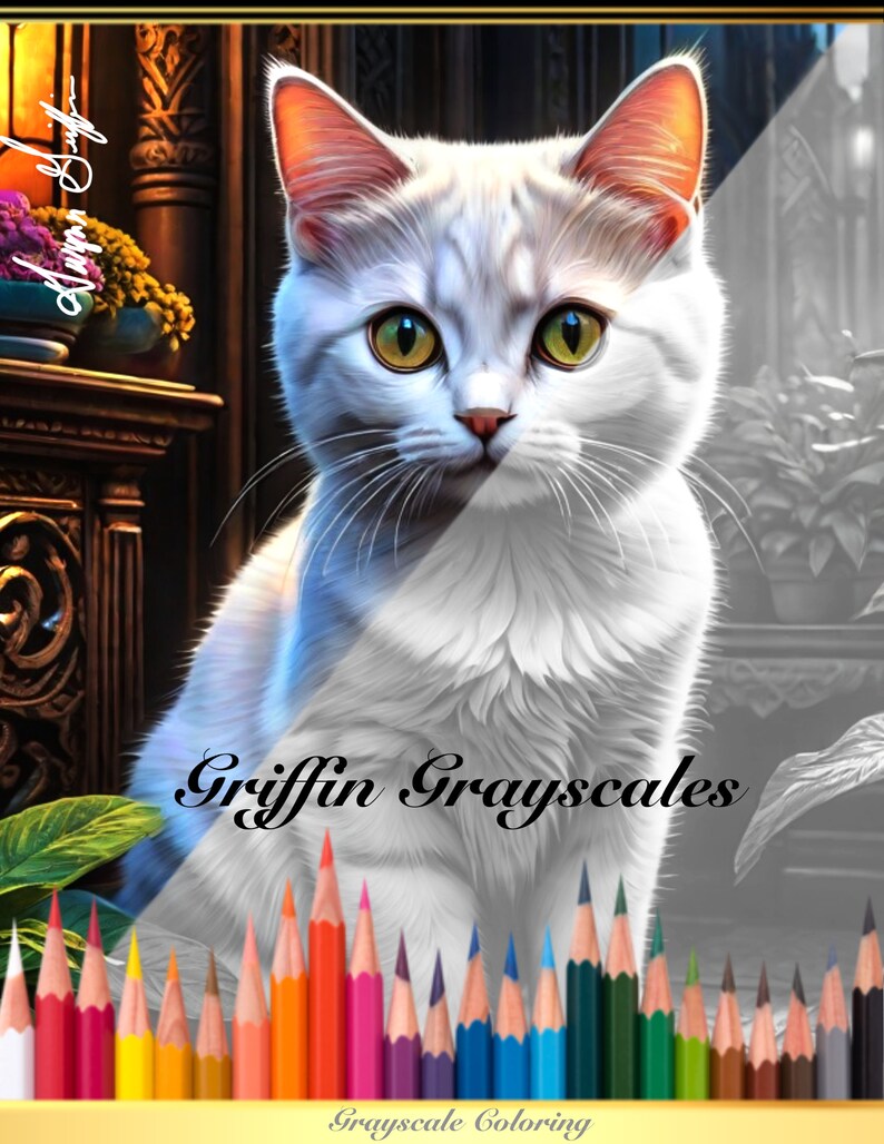 Coloring Pages for Adults, Grayscale Coloring Book, Grayscale Pages ...