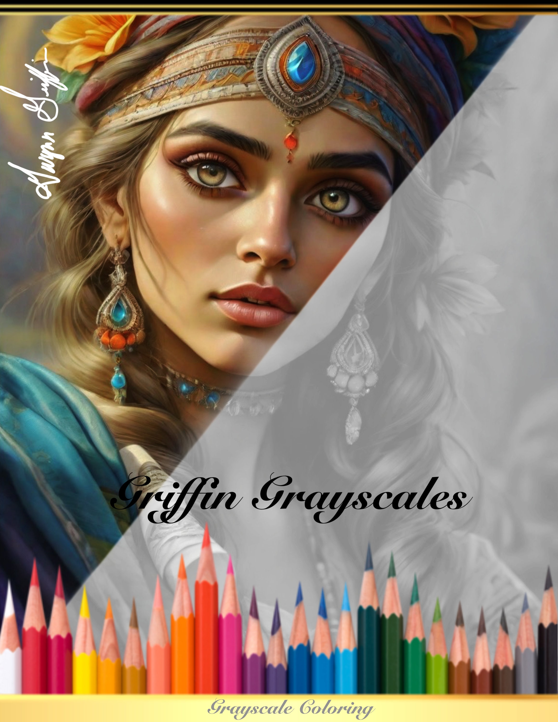 Coloring Pages for Adults, Grayscale Coloring Book, Grayscale Pages ...