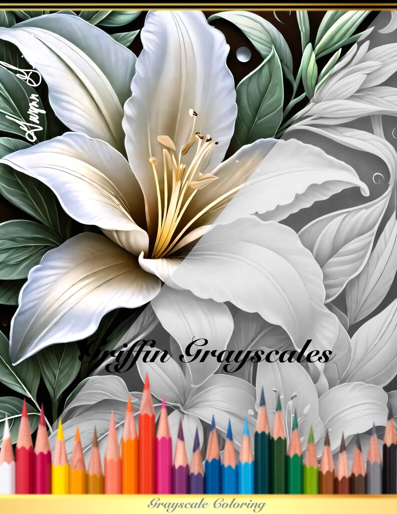 Coloring Pages for Adults, Grayscale Coloring Book, Grayscale Pages ...