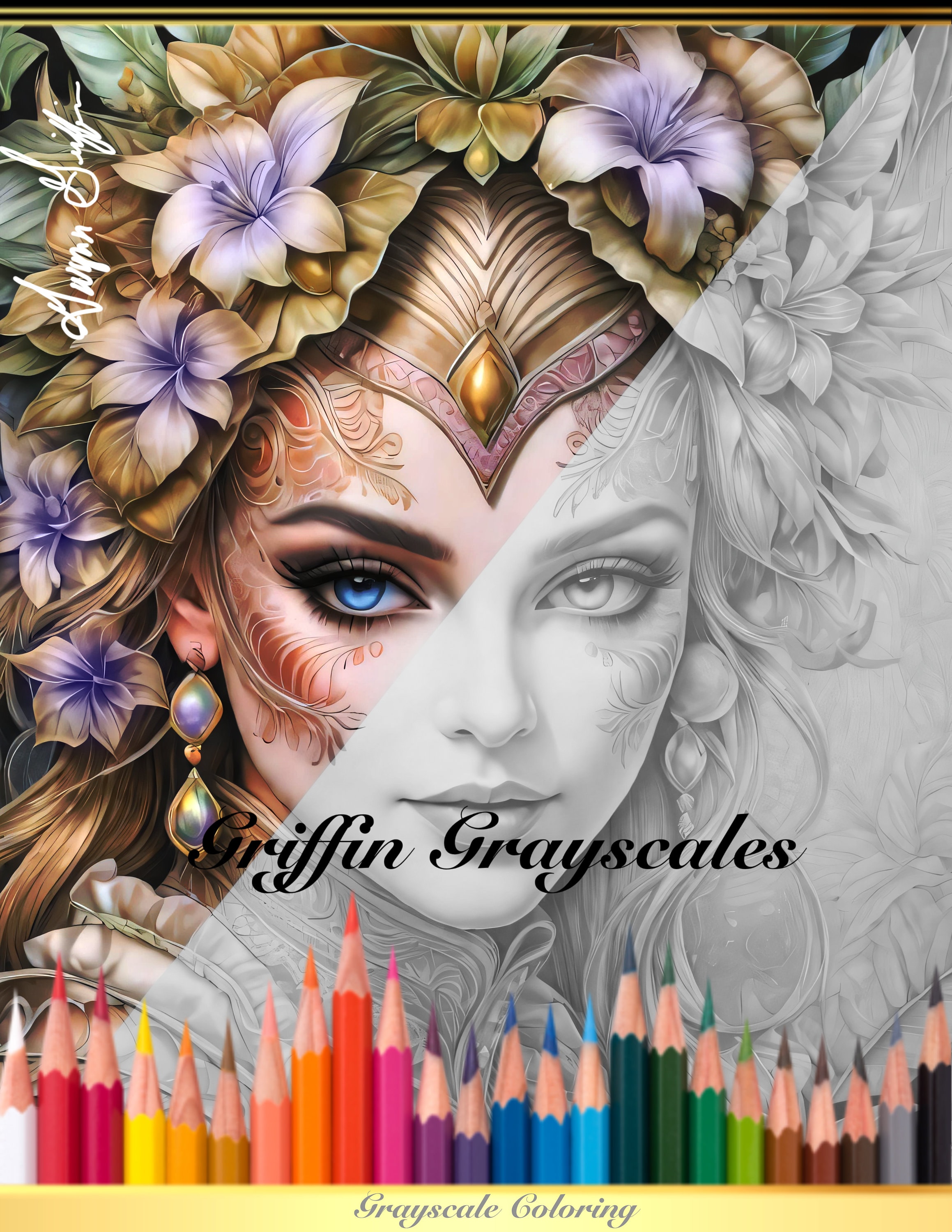 Coloring Pages for Adults, Grayscale Coloring Book, Grayscale Pages ...