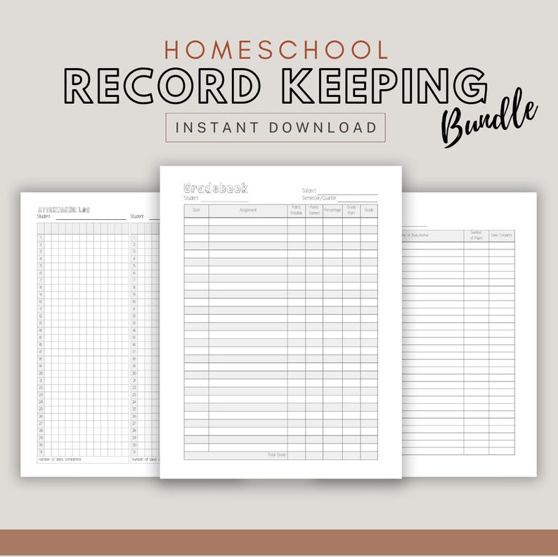 Homeschool Record Keeping Bundle - Etsy Homeschool Record Keeping Bundle - Etsy