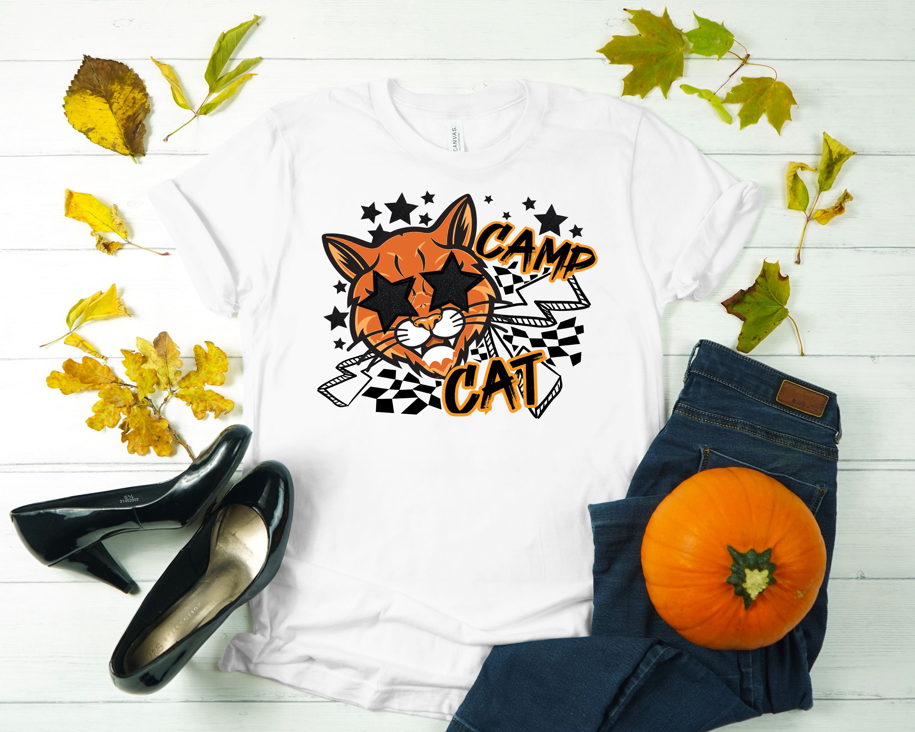 Camp Cat Starry Wildcat Digital File - Etsy