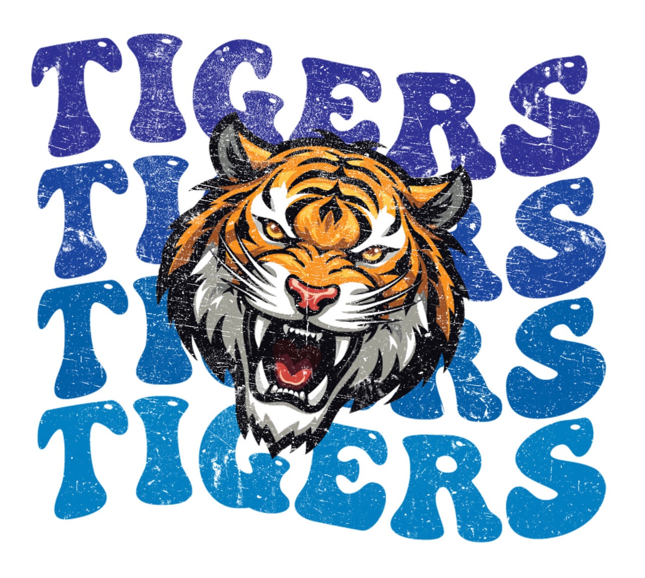 Distressed Tigers Digital File - Etsy