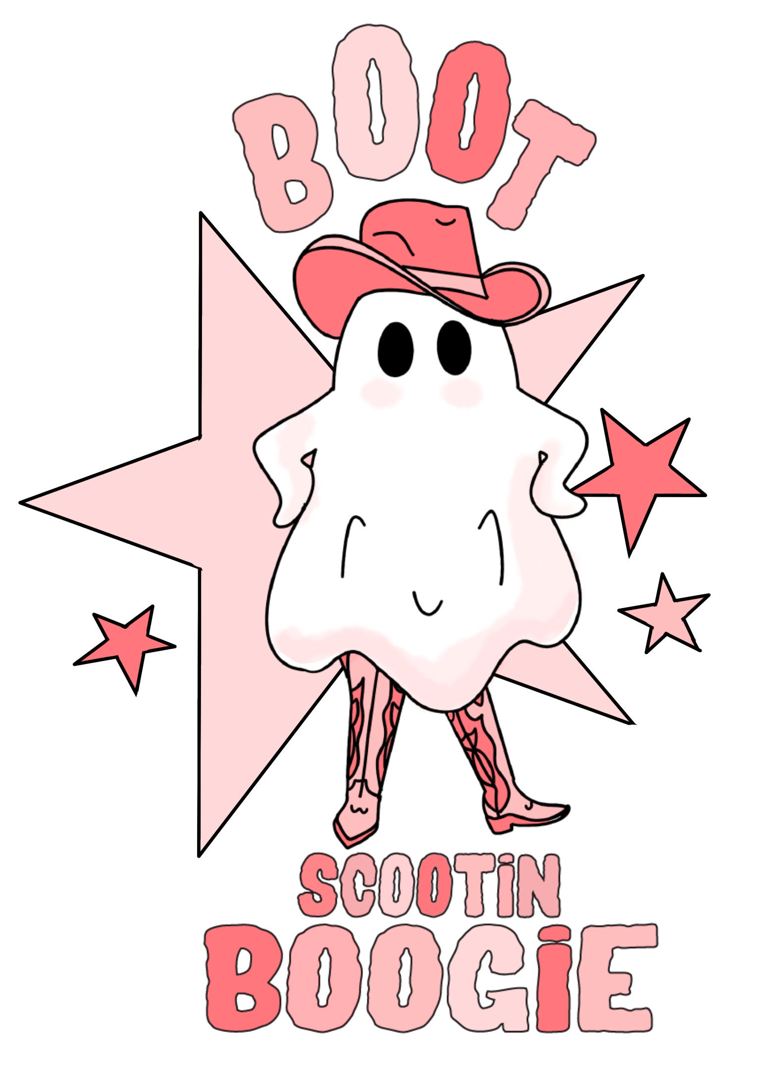 Boot Scootin Boogie - Halloween - Pink Ghost PNG Digital File ONLY - Etsy