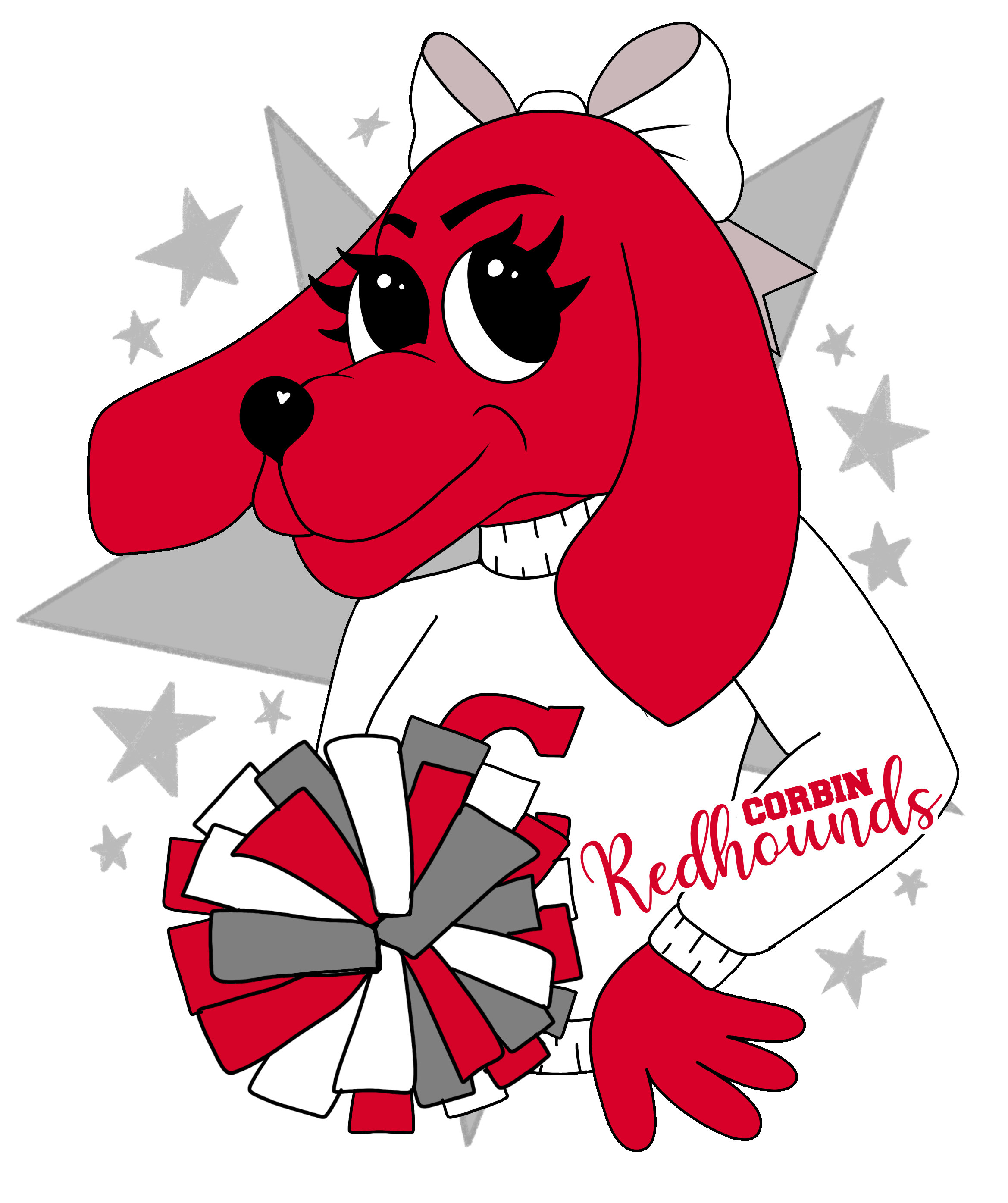 Corbin Redhounds Cheer Mascot Digital File - Etsy