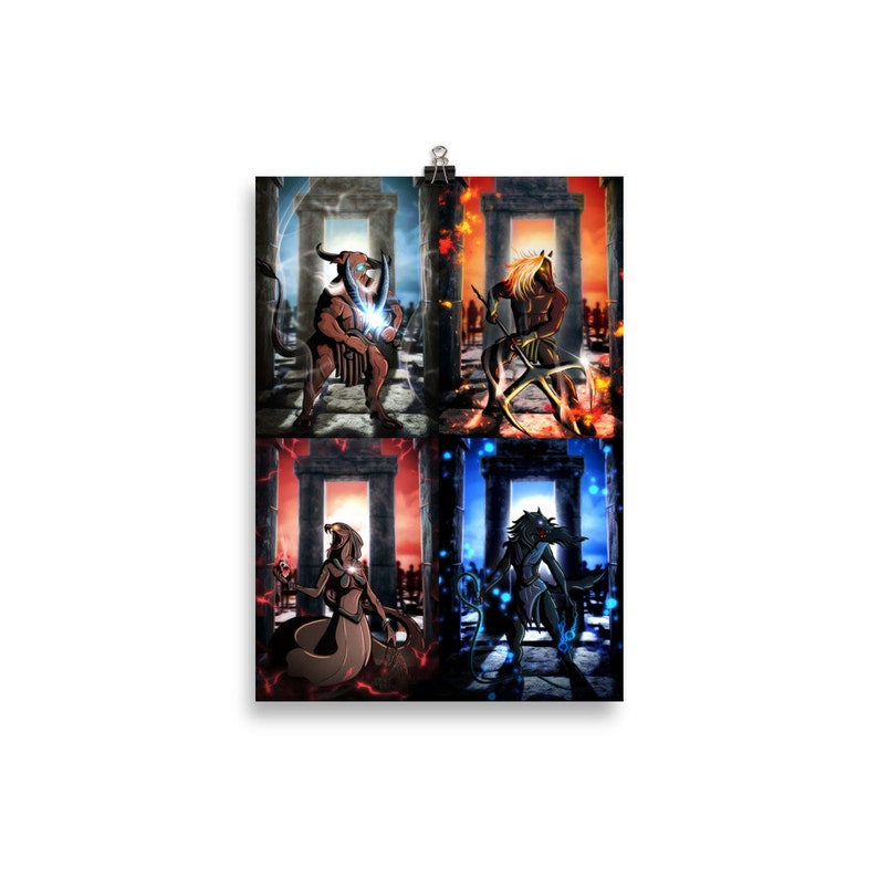 Hekates Guardians - Abaek - Pyrhum - Ermiti - Dimgali - Poster - Etsy