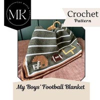 Vintage Crochet Football Afghan - Etsy