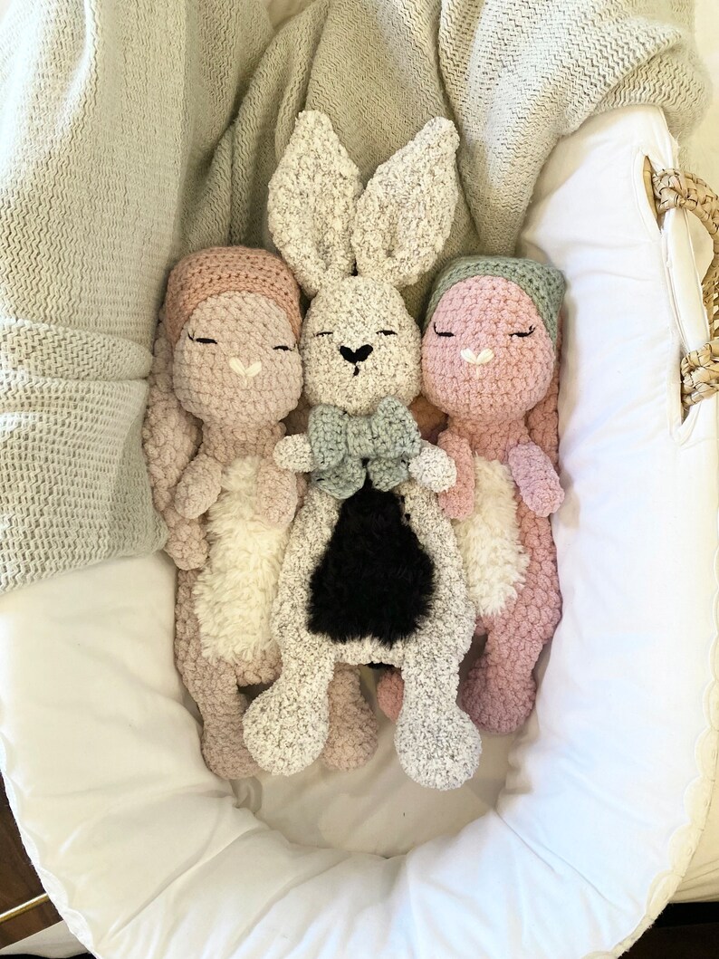 Bunny Crochet Pattern: Betty and Bobby Bunny Lovey Pattern Digital ...