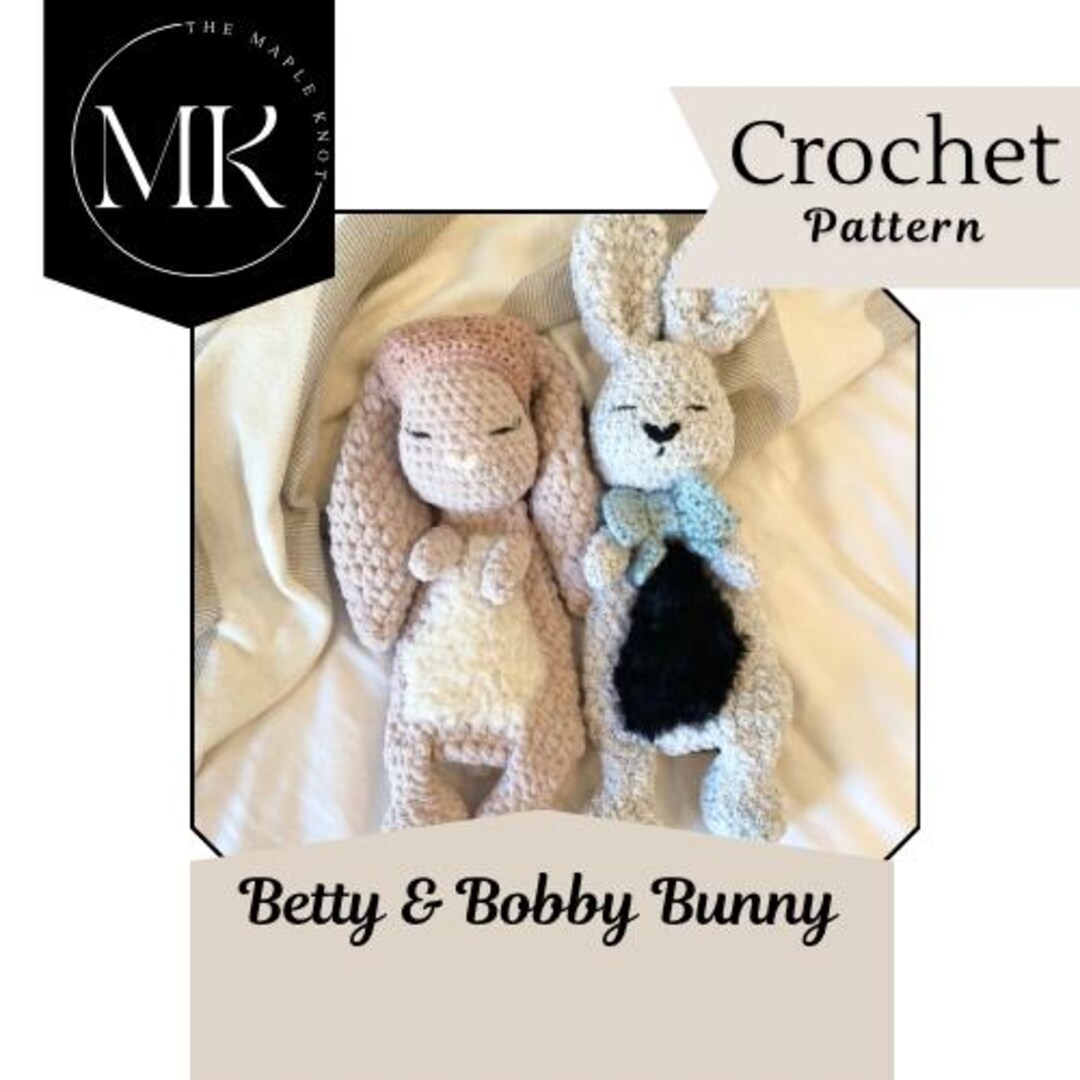 Bunny Crochet Pattern: Betty & Bobby Bunny Lovey Pattern Pdf File ...
