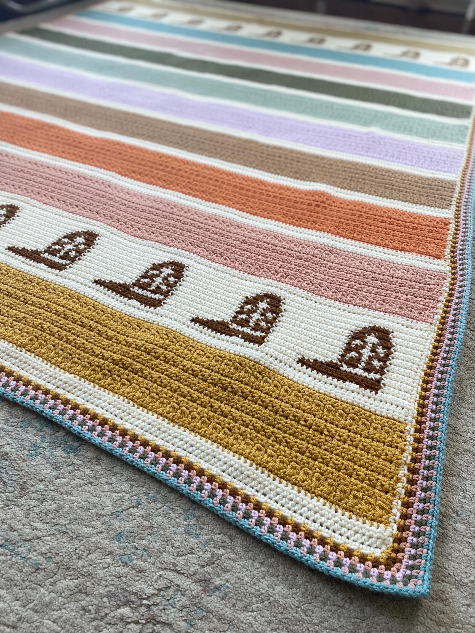 Emerie's Boot Blanket Crochet Pattern, Western Cactus Baby Blanket ...