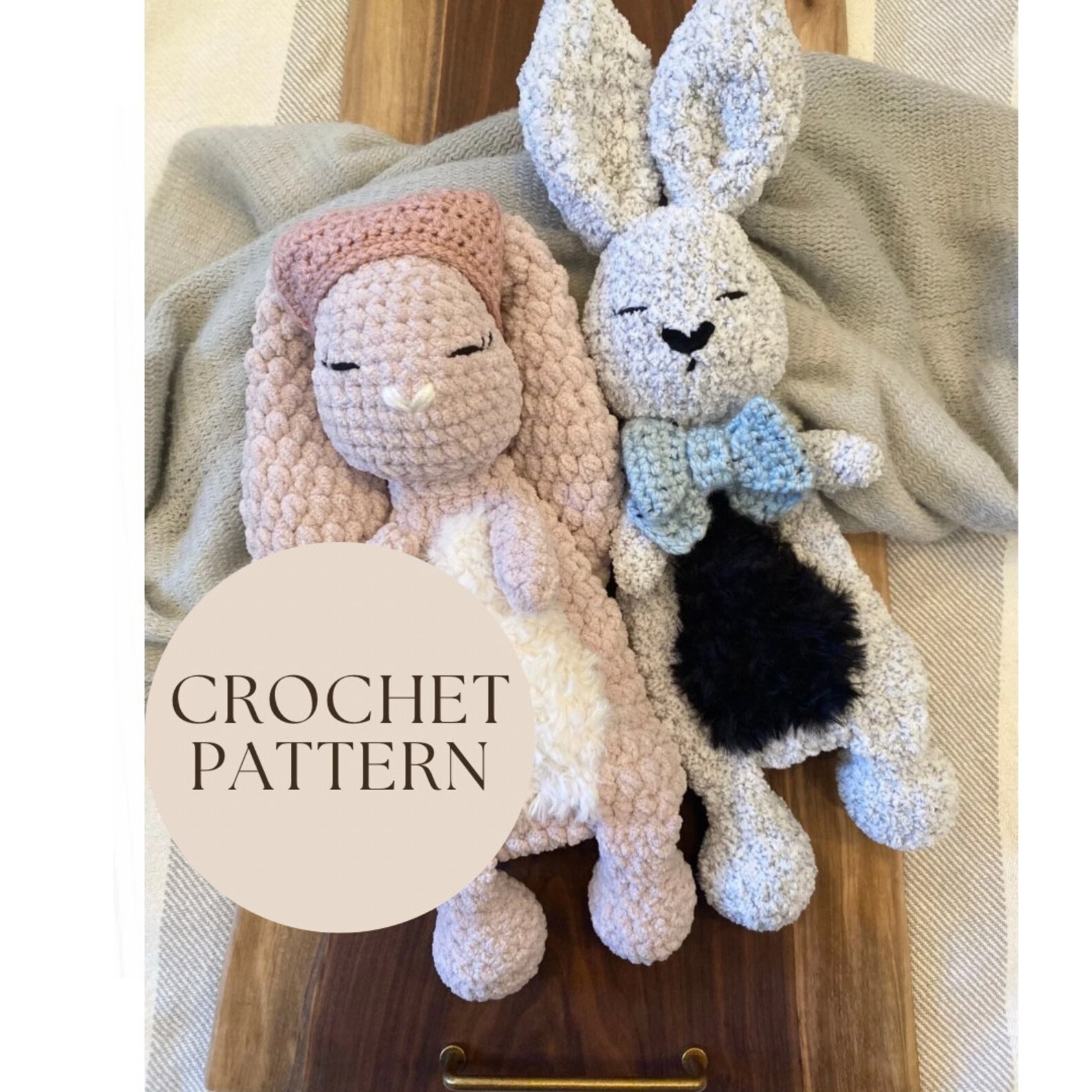 Bunny Crochet Pattern: Betty and Bobby Bunny Lovey Pattern Digital ...