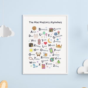 Islamic Alphabet | Muslim Kids Alphabet | Islamic Nursery Wall Art ...