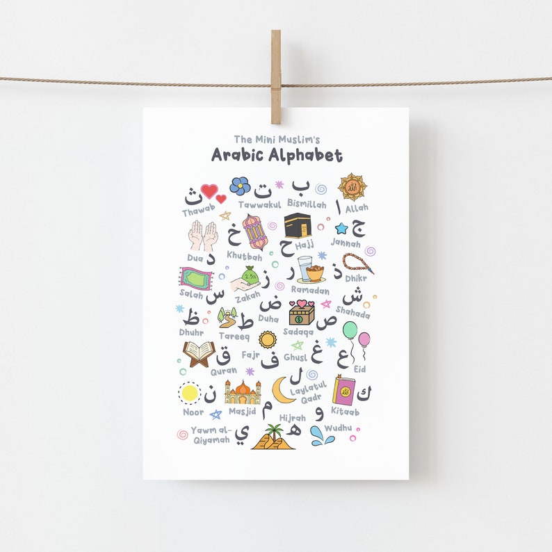 Arabic Alphabet for Muslim Kids Islamic Alphabet Kids Learning Arabic ...