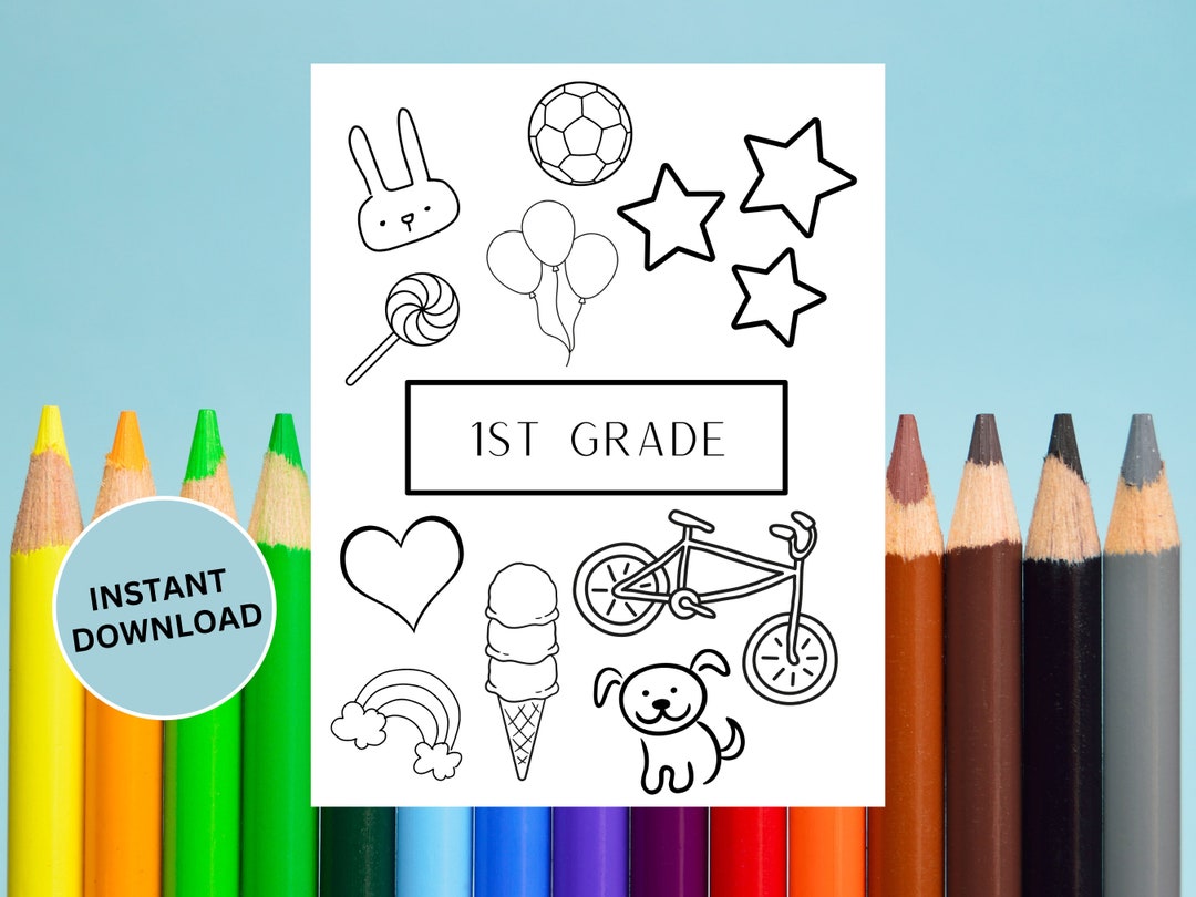 1st Grade Coloring Page Back to School Coloring Sheet Grade - Etsy ...