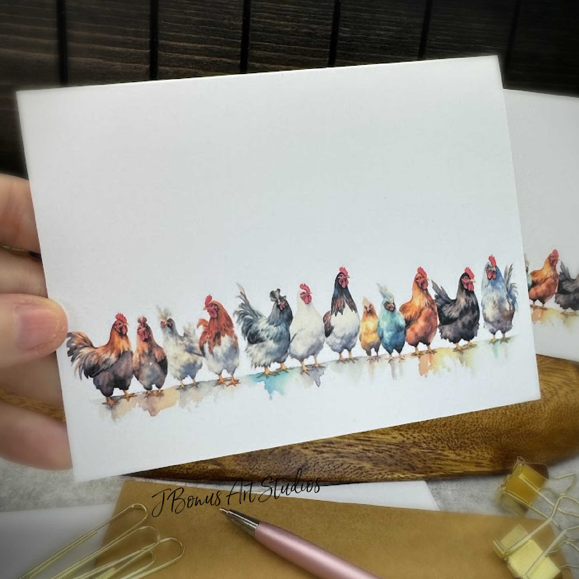 Chicken Lover Notecards With Envelopes, Folded Note Cards, Stationery ...