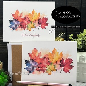 Fall Leaves Heart Notecards With Envelopes, Cards With Name, Stationery ...