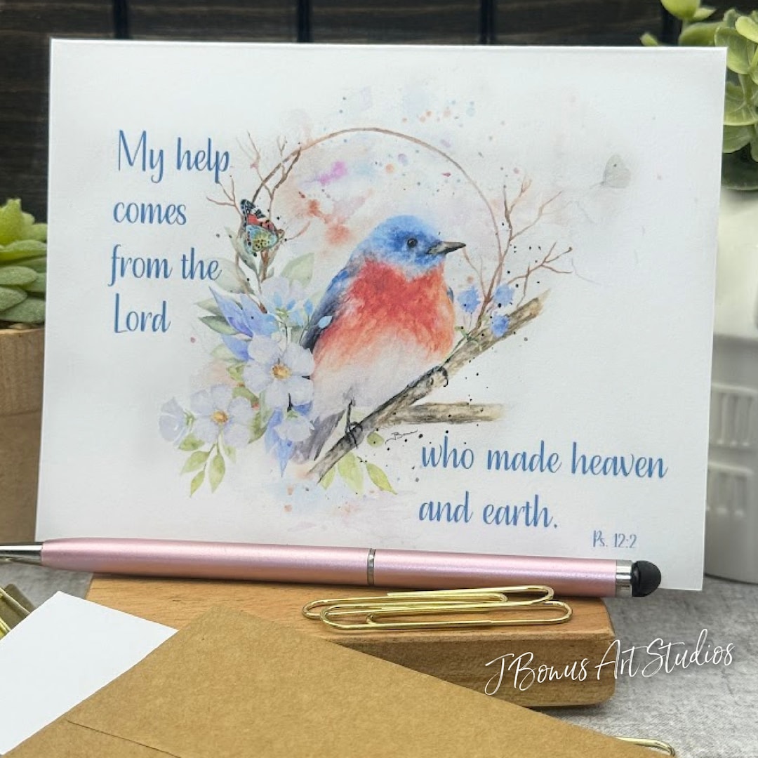 Bluebird Notecards With Envelopes, Folded Note Cards, Blank Inside ...