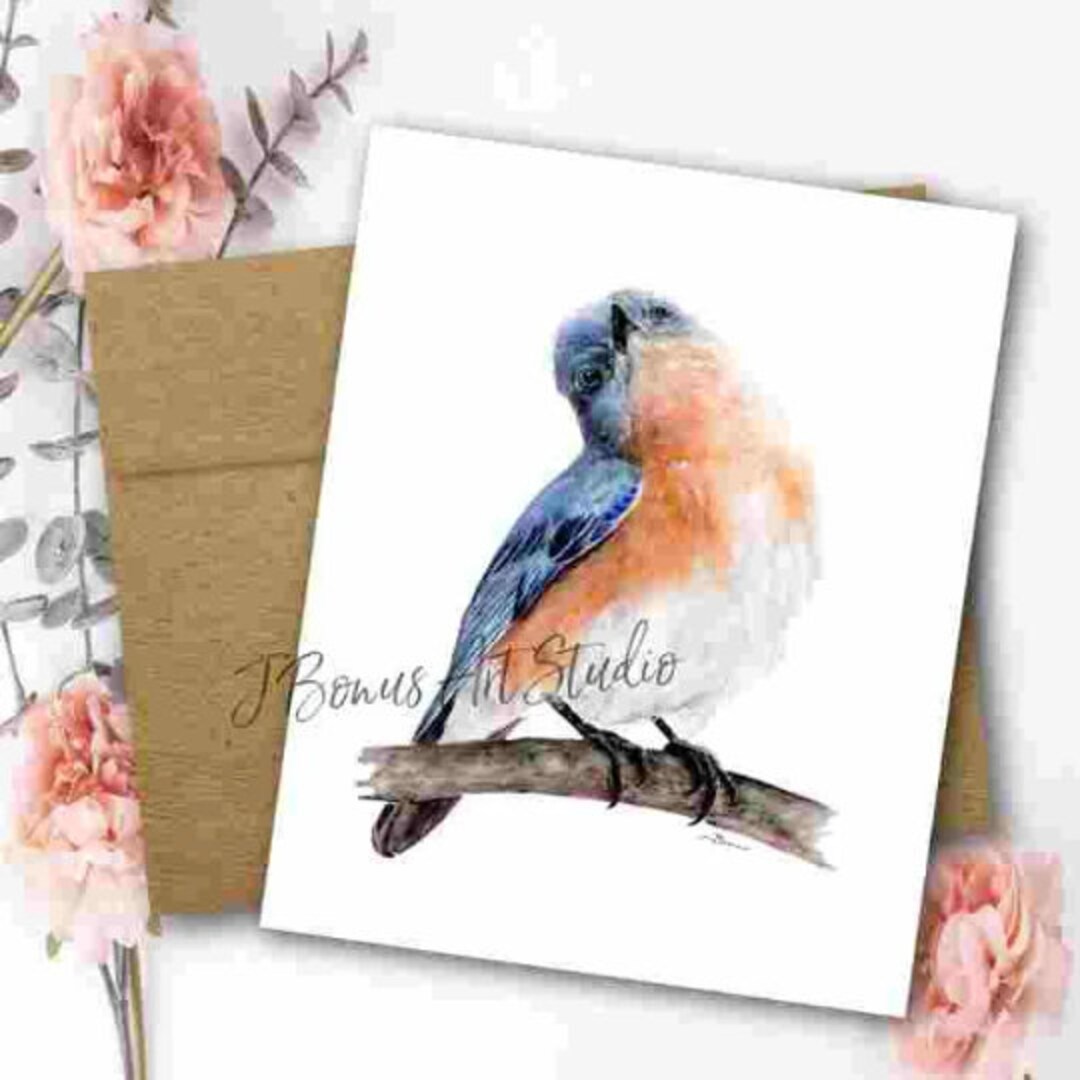 Eastern Bluebird Set of Notecards With Envelopes Original - Etsy