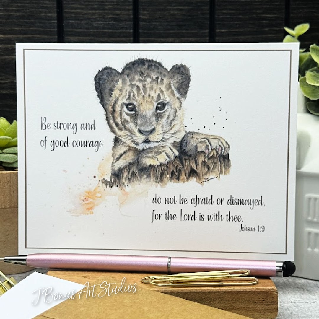 Lion Cub Scripture Notecards With Envelopes, Folded Note Cards ...