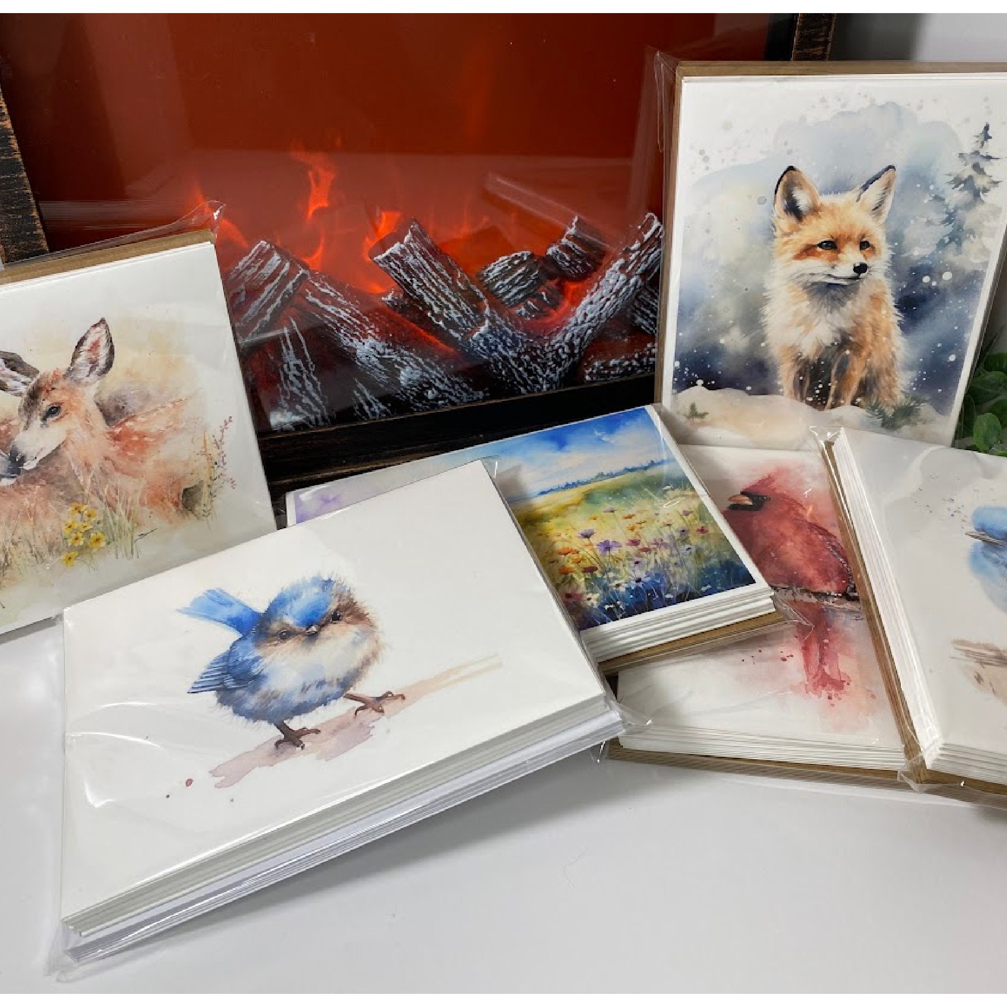 Bluebird Notecards With Envelopes, Folded Note Cards With Name, Blank ...