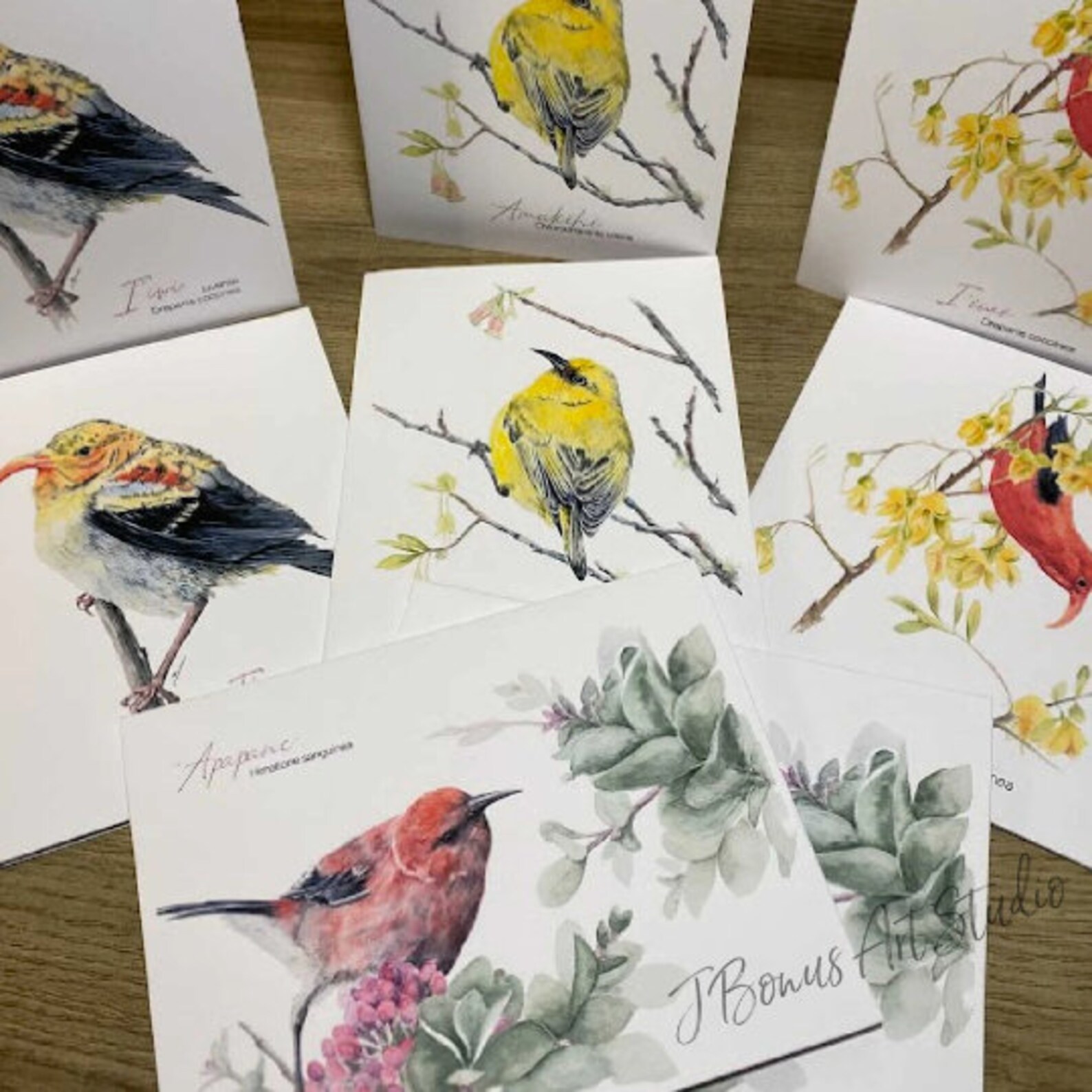 Hawaii Birds Blank Note Card Set With Envelopes Original Watercolor Art ...