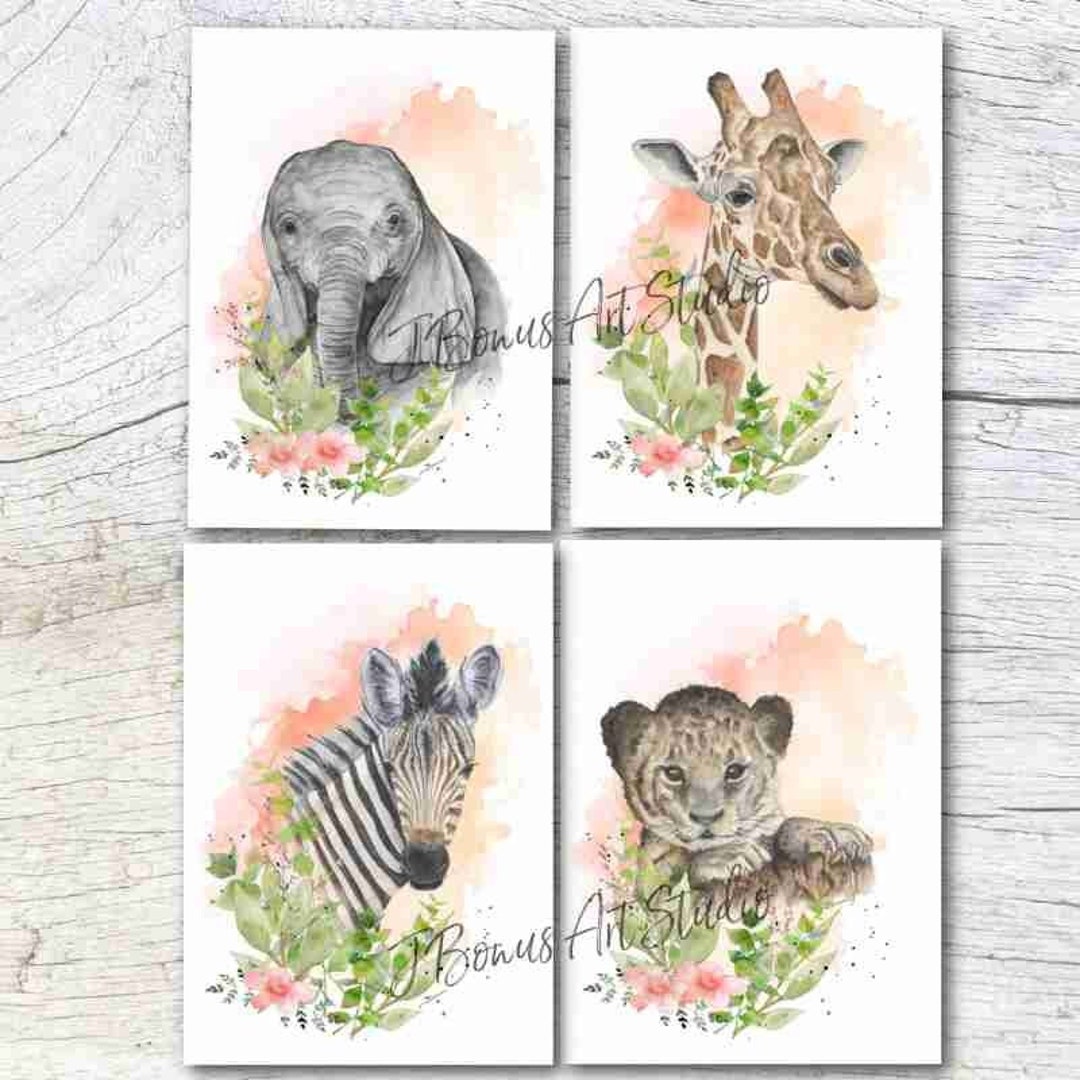 African Safari Animal Set of Notecards With Envelopes Original - Etsy
