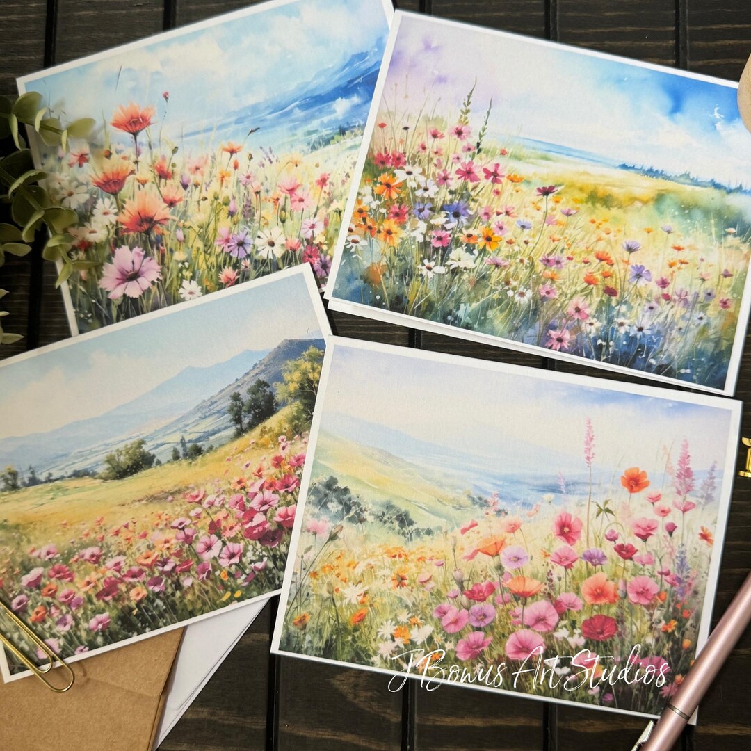 Wildflower Fields Assorted Notecards With Envelopes, Variety Pack ...