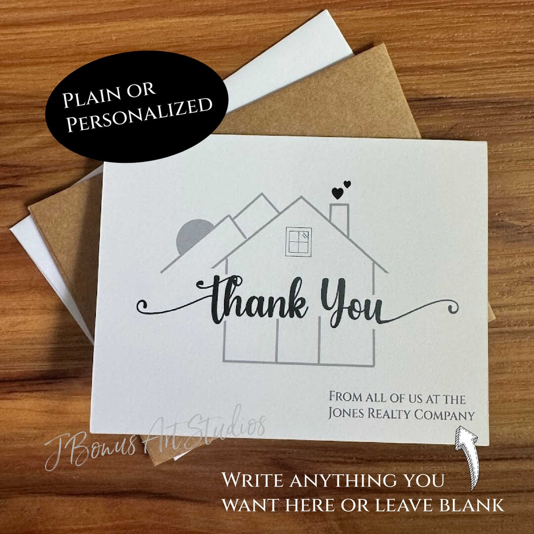Personalized House Notecards With Envelopes, Real Estate Thank You ...