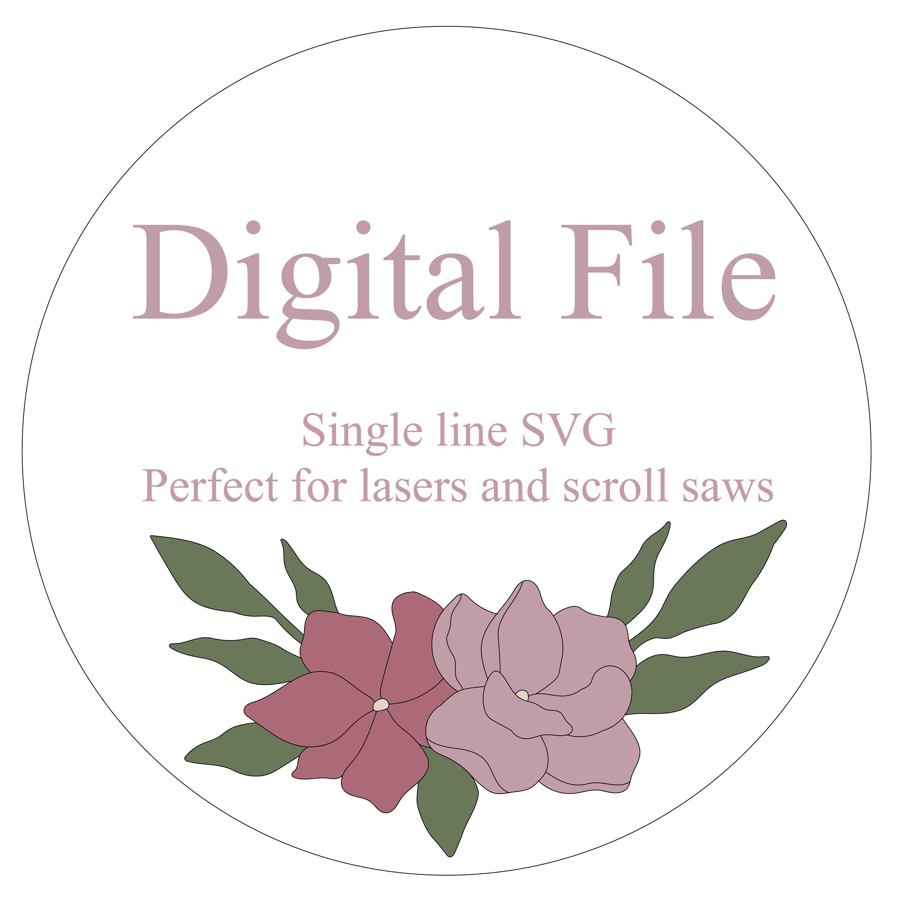 Single Line Floral Svg-laser and Scroll Template - Etsy