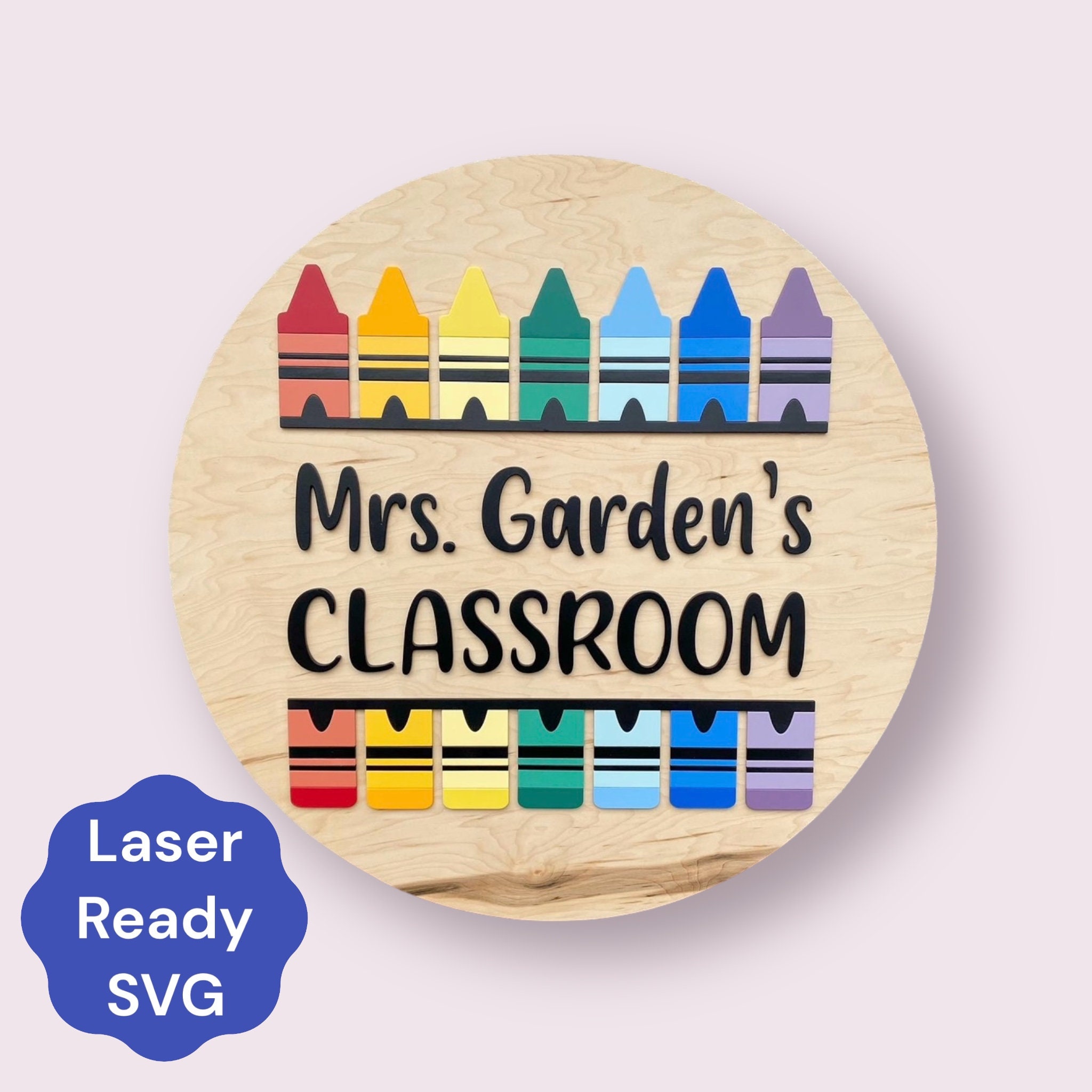 Crayon Teacher Sign Svg-digital File - Etsy