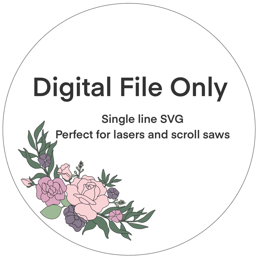 Floral Single Line Laser Svg-scroll Saw Template - Etsy