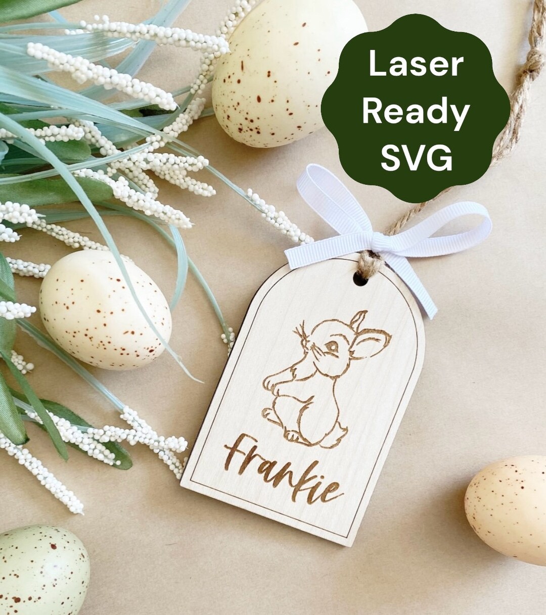 Bunny Easter Tag Svg-digital File - Etsy