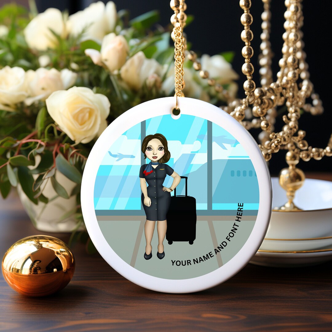 Flight Attendant Christmas Gift, Airplane Ornament, Airline Crew Gift ...