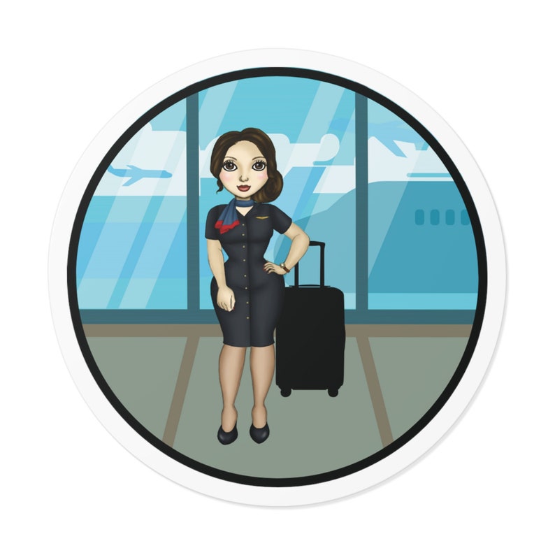 Flight Attendant Gift, Flight Attendant Sticker, Airplane Sticker ...