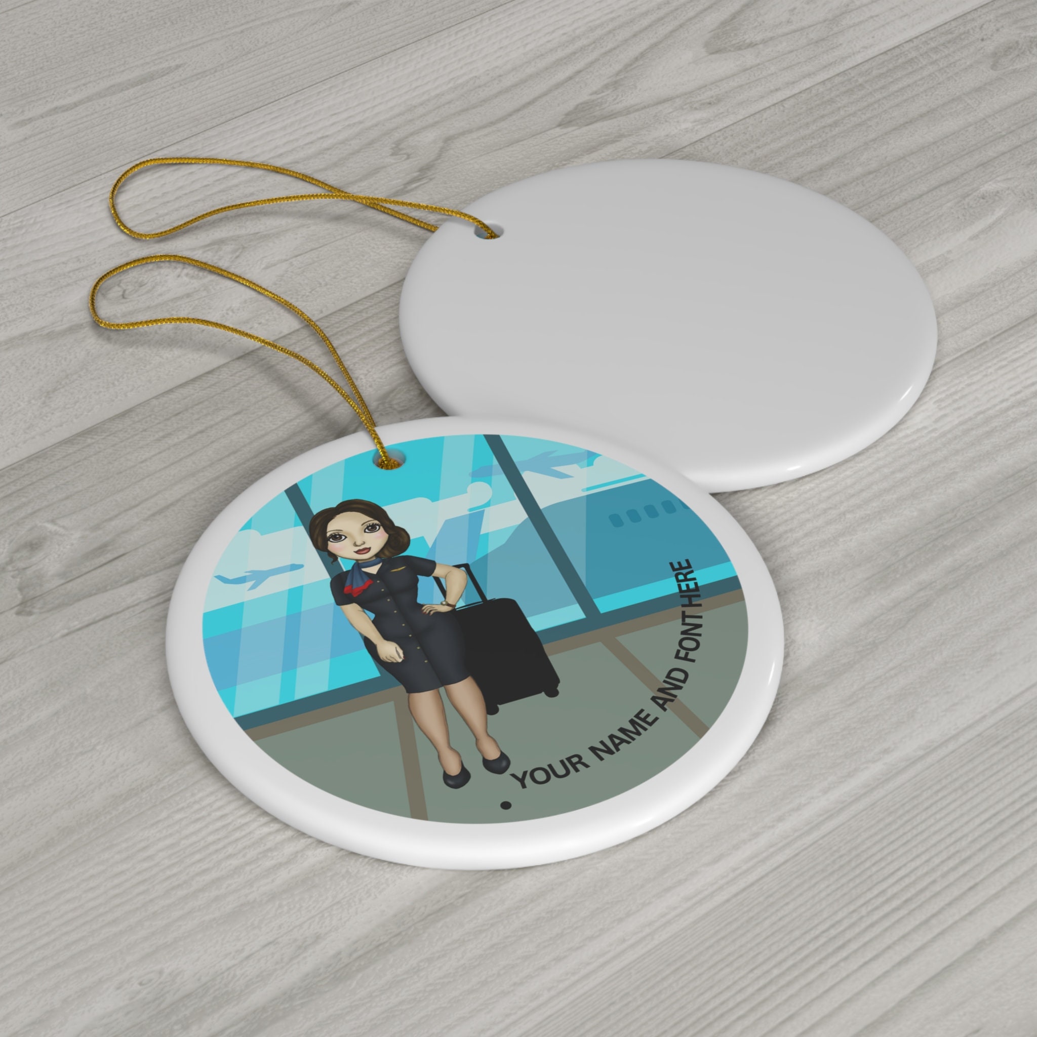 Flight Attendant Christmas Gift, Airplane Ornament, Airline Crew Gift ...