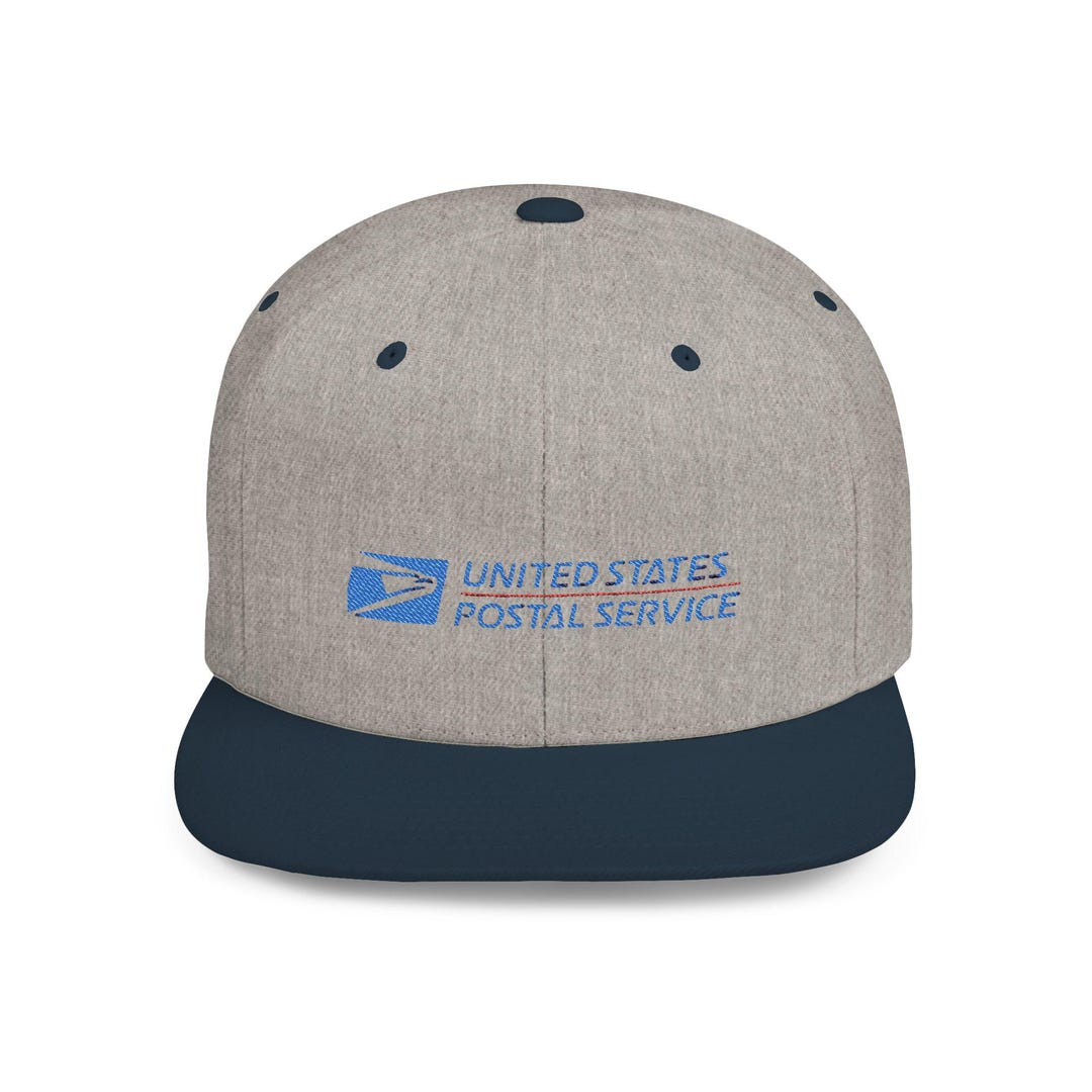 USPS Inspired Flat Bill Snapback Hat, Casual Headwear, Postal Service Cap, Gift for Mail Lovers ...